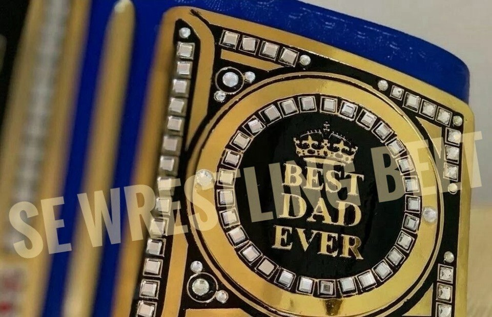 World Greatest Dad Belt Champion Title Blue Adult Size Gift for Him ...