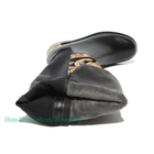 Womens Leather Round Toe Golden Floral Knee High Riding Boots Winter ...