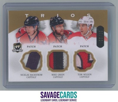 2013-14 UD The Cup Trios Patches Backstrom/Carlson/Holtby /10 #C3-WAS ...