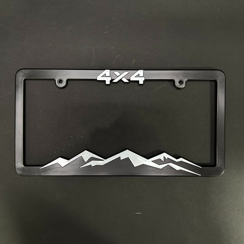 4X4 License Plate Frame Snow Mountain Range Fits Chevrolet-Jeep-Ford ...