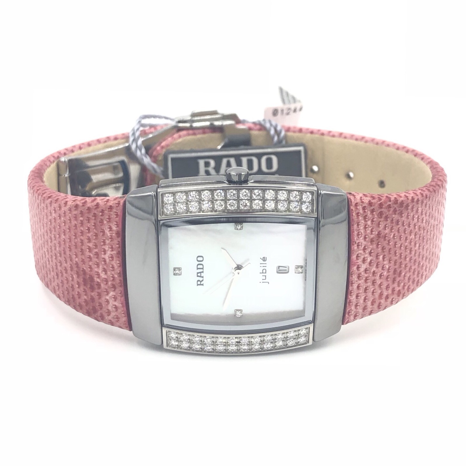 RADO Sinatra Jubile R13577901 Diamond Ceramic Pink Leather Watch 152. ...