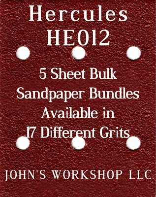 HERCULES HE012 - 1/4 Sheet - 17 Grits - No-Slip - 5 Sandpaper Bulk ...