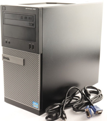 Dell Tower i3 Computer Optiplex390 250gB HDD 3.3mHZ 4gB RAM Windows 10 ...