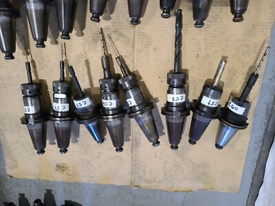 Assorted CNC Tool Holders with Cutters & Drills For Milling Machines ...