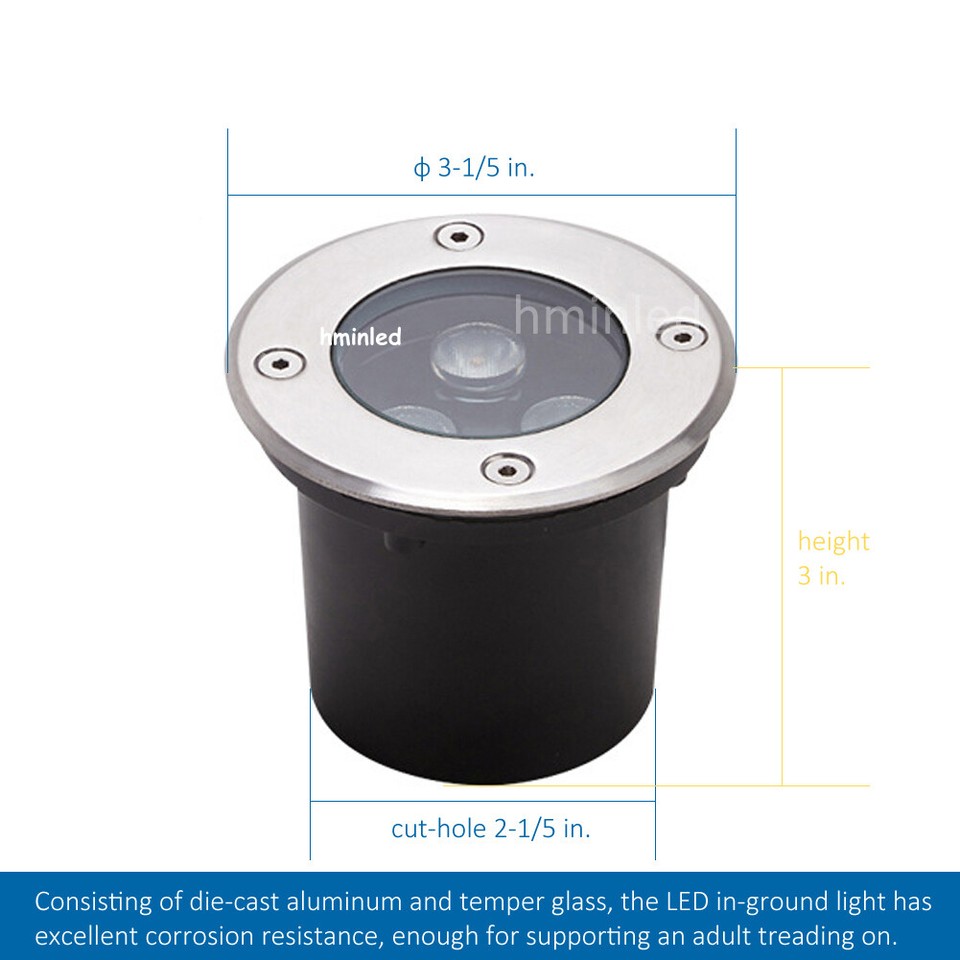 Outdoor LED Underground Light Round Buried Lamp In-ground Path Lighting ...