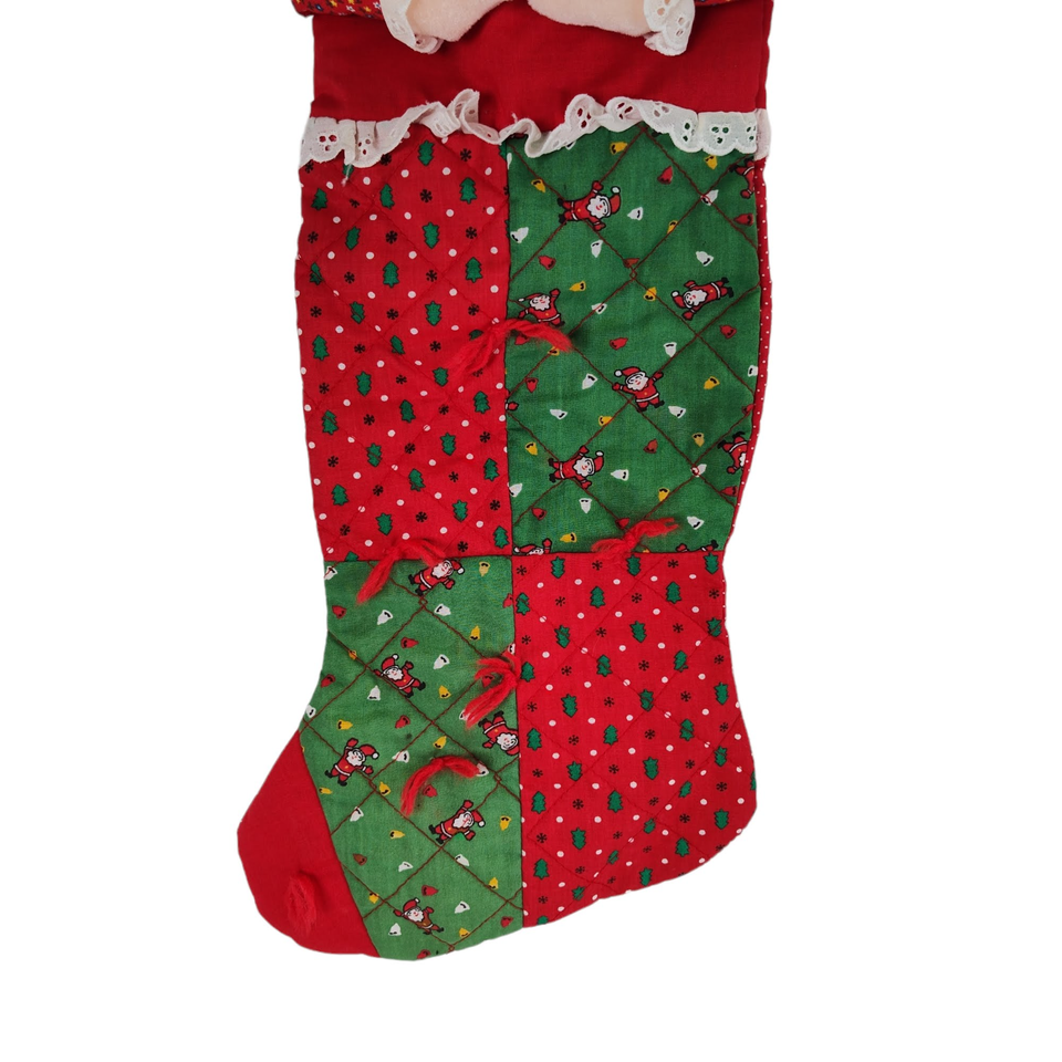 Vintage Smithy Plush Pig Christmas Stocking 18in Quilted Red Green 80s ...