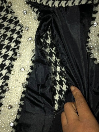 BERER COLLECTION Regal Black+White Diamond+Pearls Jacket Size M | eBay