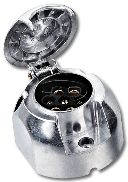 AQUATRACK 7 PIN LARGE ROUND METAL SOCKET -Car/Truck/Boat Trailer Light ...