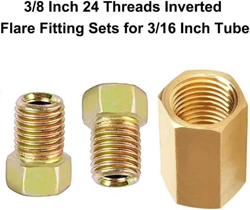 18 PCS 3/16 Brake Line Fittings Threads Brake Tube Fittings Assortment ...