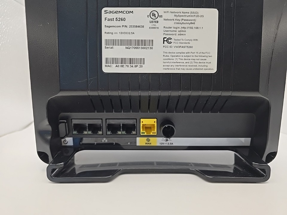 Sagemcom Fast 5260 Spectrum Internet Wireless WiFi Router Powers Up | eBay