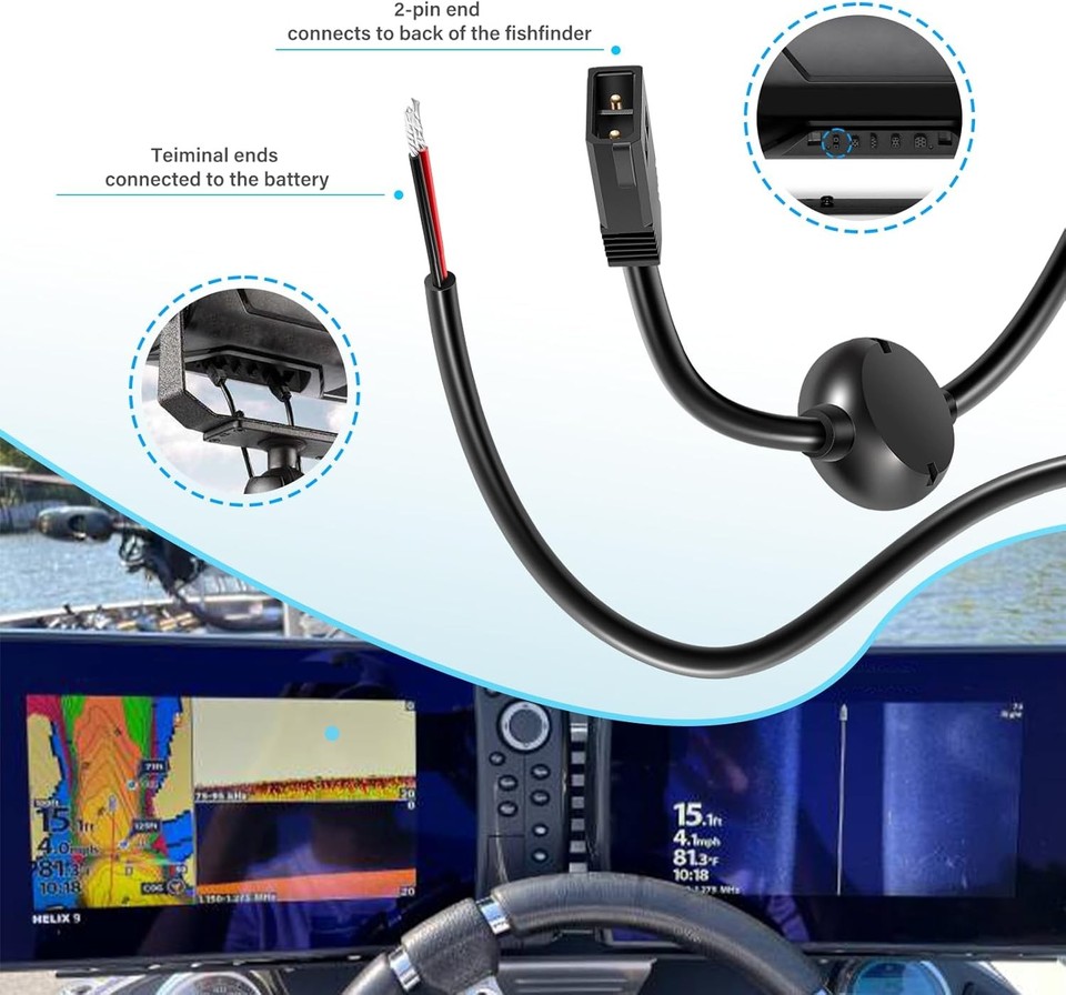 for Humminbird 720057-1 PC11 Power Cord Cable Helix 8/9/10/12, 700-800 ...