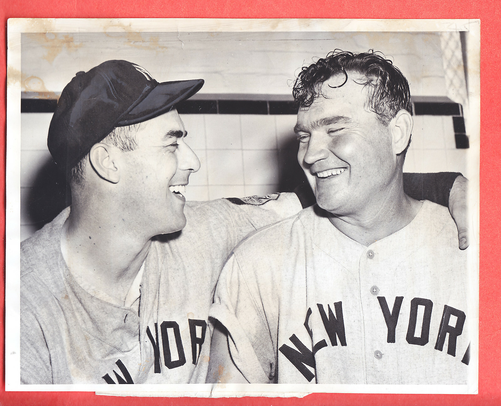 1951 NEWS PHOTO GLOSSY 7 X 9 VIC RASCHI + JOHHNY MIZE YANKEES | eBay