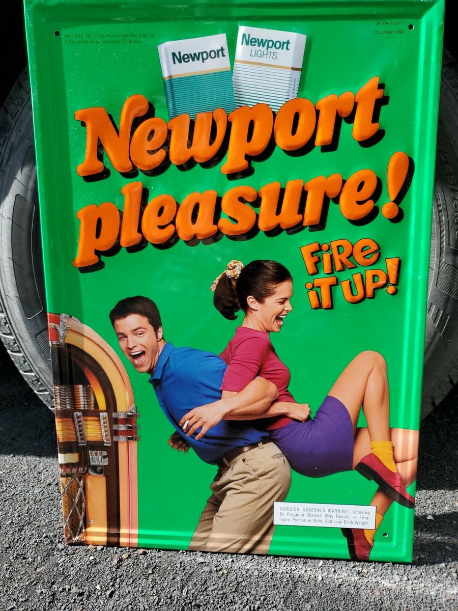 NEWPORT PLEASURE' METAL SIGN Large 26 NEWPORT PLEASURE' METAL SIGN Large 26
