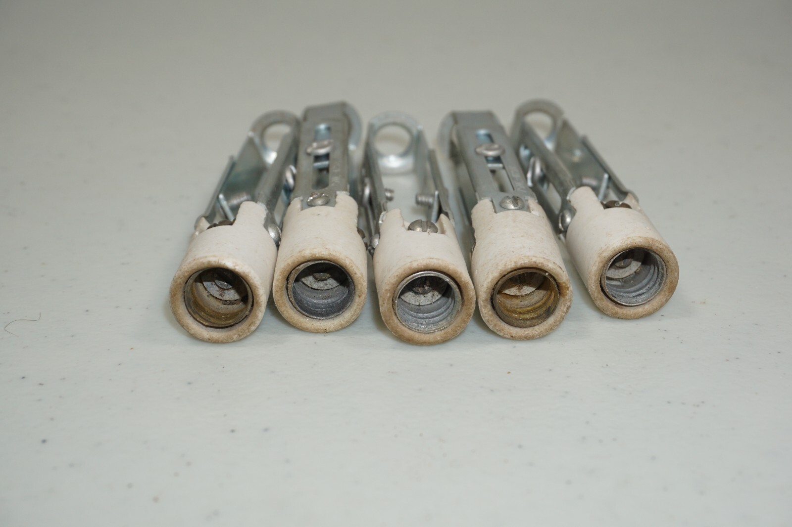 Vintage Spanish Crystal Chandelier Part Lot of 5 Ceramic Socket Candles ...