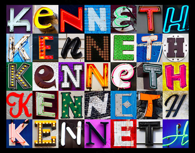 KENNETH Name Poster featuring photos of actual sign letters | eBay