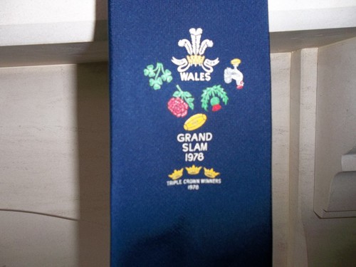 Vintage RUGBY Mens Tie GRAND SLAM TRIPLE CROWN 1978 WALES Blue | eBay