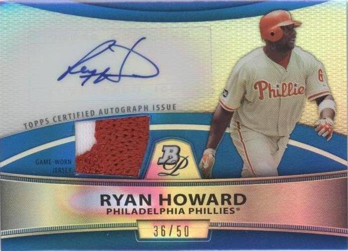 2010 Bowman Platinum - Autographed Relic Refractor Ryan Howard #PAR-RH ...