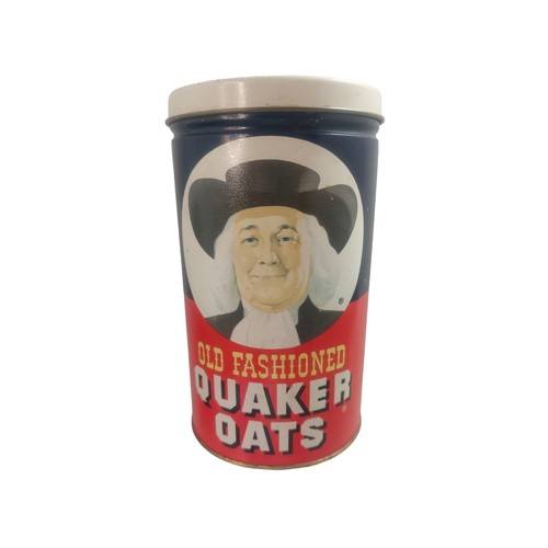 Vintage 1982 Old Fashioned Quaker Oats Tin Can W/ Lid Limited Edition ...