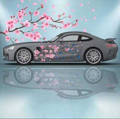 Sakura Car Decal; JDM Sakura Flower Branch Car Decals Both Sides ...