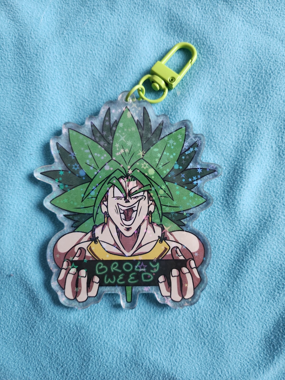 Dragon Ball holographic acrylic Keychain Broly Weed | eBay.de