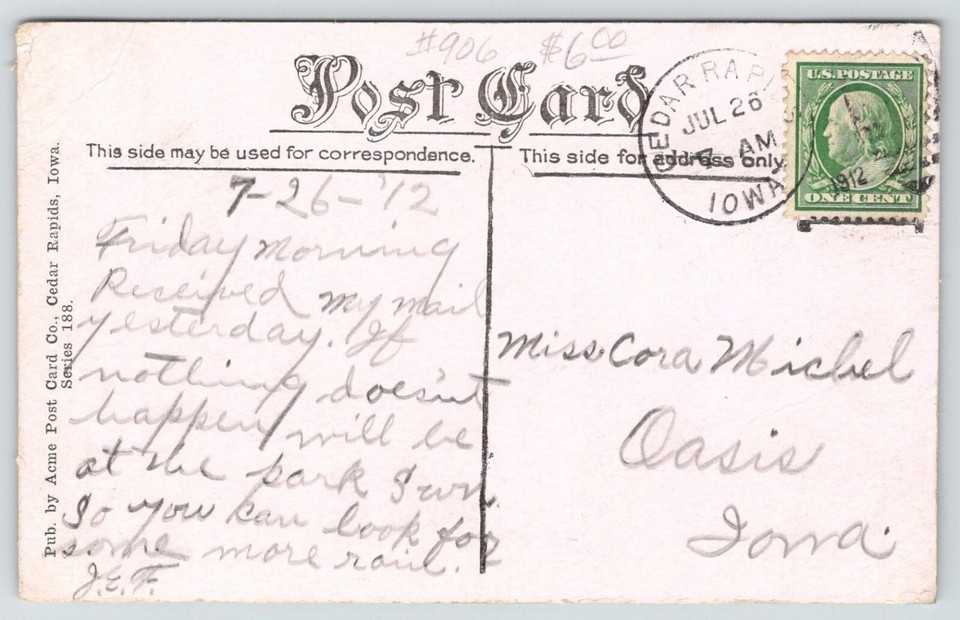 Cedar Rapids IA~Boyson~Soda Water~Dr Harmon, DDS~Taft's~YWCA~Man in ...