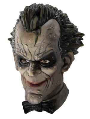 Joker Mask Scary Clown Batman Arkham City Halloween DLX Adult Costume ...