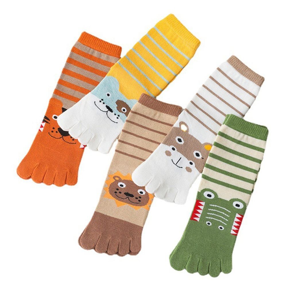 Sweat-absorbing Five-finger Socks Healthy Cotton Socks Long Tube Socks ...