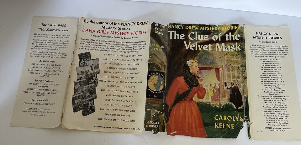 NANCY DREW #30 "THE CLUE OF THE VELVET MASK" • hb/dj. 1953 | eBay