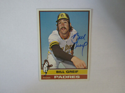 1976 Topps # 184 Bill Greif Autograph Signed Card (M) San Diego Padres ...