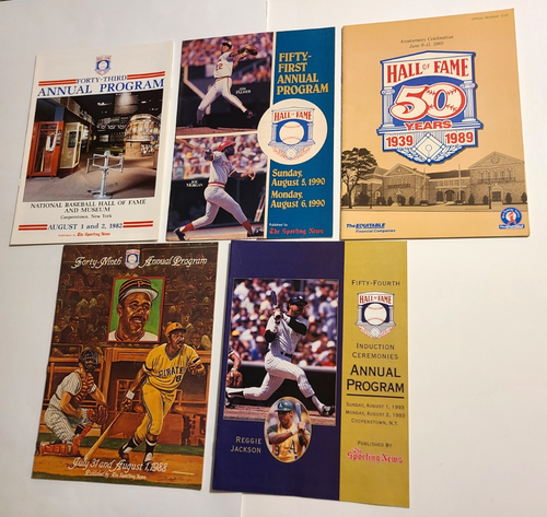Baseball Hall of Fame Program Lot of (5) - 1982/1988/1989/1990/1993 ...