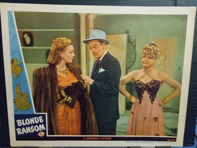 Lobby Card 1945 BLONDE RANSOM Virgina Grey Collette Lyons Jerome Cowan ...