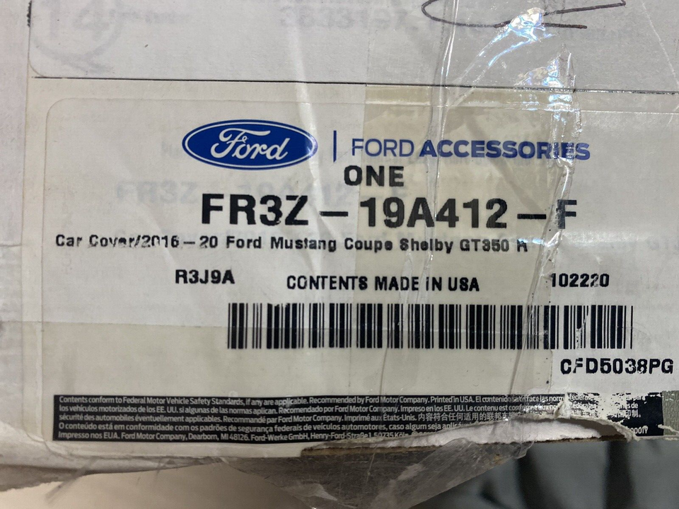 NEW FORD OEM CAR COVER 2016-20 Ford Mustang Coupe Shelby GT 350R. FR3Z ...