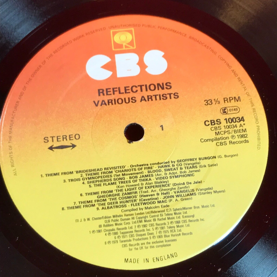 VARIOUS Reflections 1982 UK Vinyl LP Brideshead Revisited Bilitis Theme ...