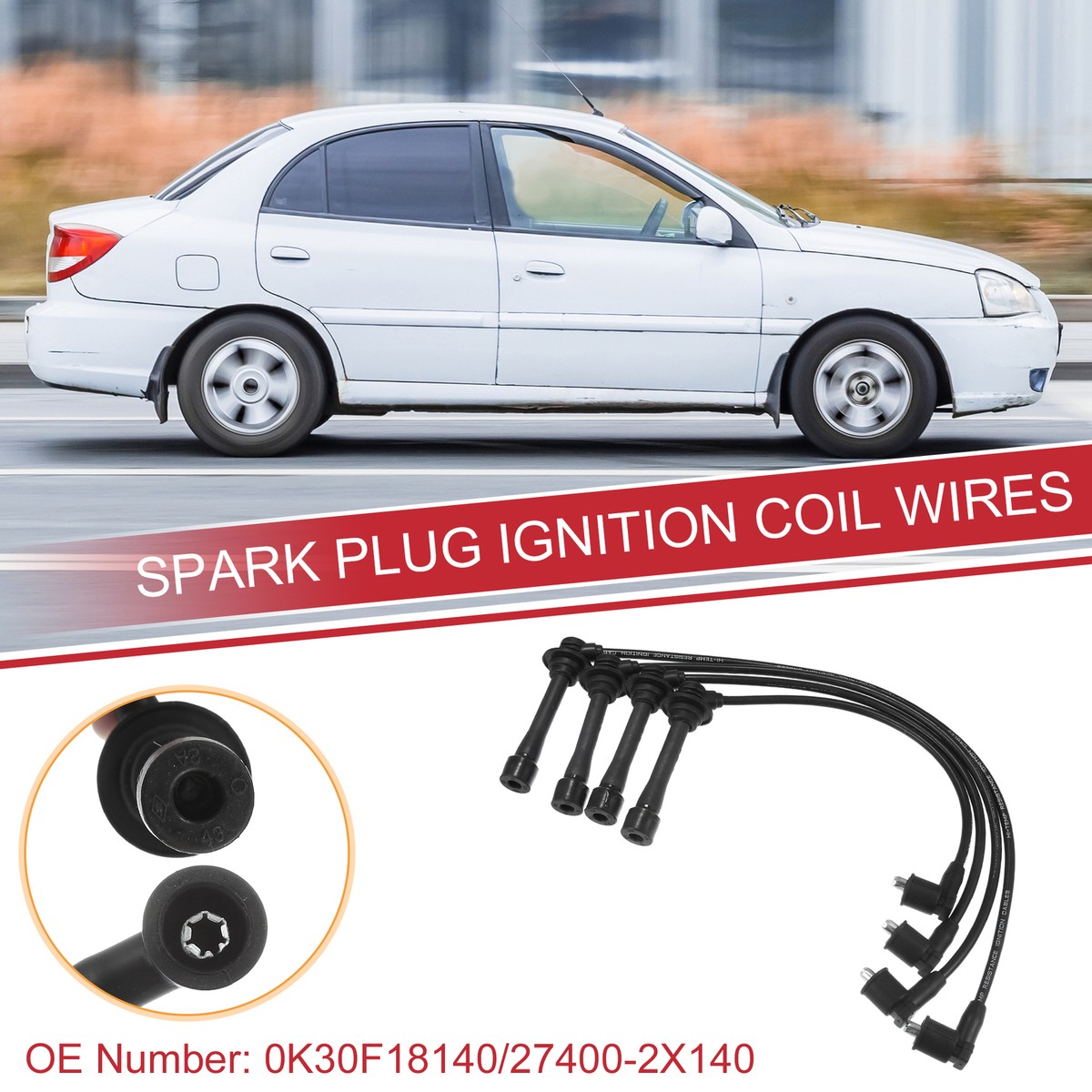 27400-2x140 Replacement Spark Plug Wires Set For Kia Rio 2001-2005 - 4 ...