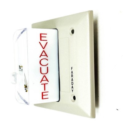 Faraday 5521-W Flush Strobe Plate Evacuate, Gray 5521B-WK-15-24-DC ...