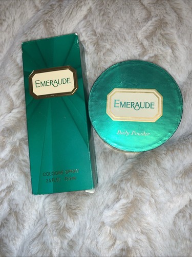 Coty Emeraude Cologne Spray 2.5 fl oz & Perfumed body powder Sealed 2.3 ...