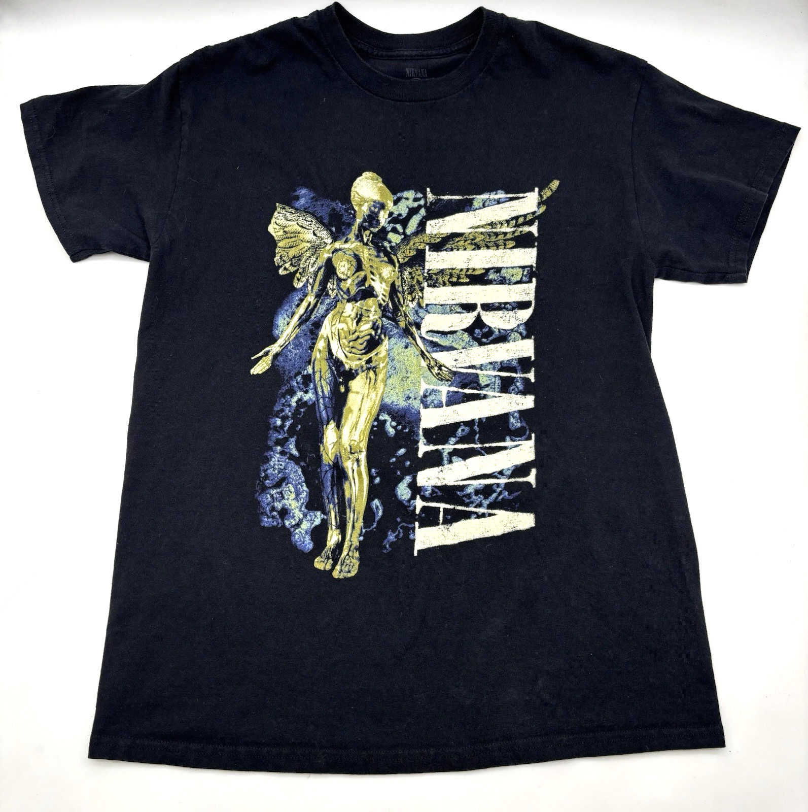 Nirvana In Utero Vertical Logo Angel Graphic Print on… - Gem