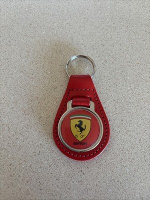 Leather Ferrari Red Shield Logo Key Chain Key Ring | eBay