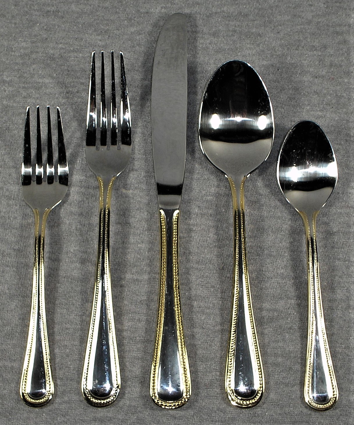 Wallace Gold Royal Bead Silverware Flatware Stainless Front & Back ...