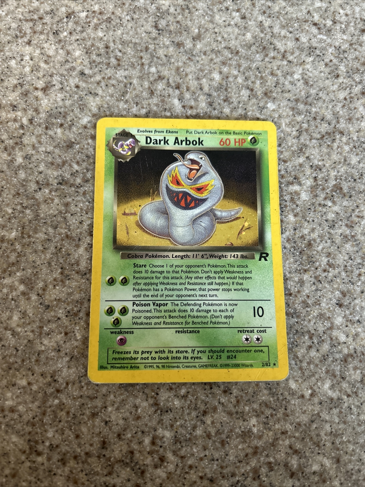 Pokémon TCG Dark Arbok Team Rocket 2/82 Holo Unlimited Holo Rare - MP ...