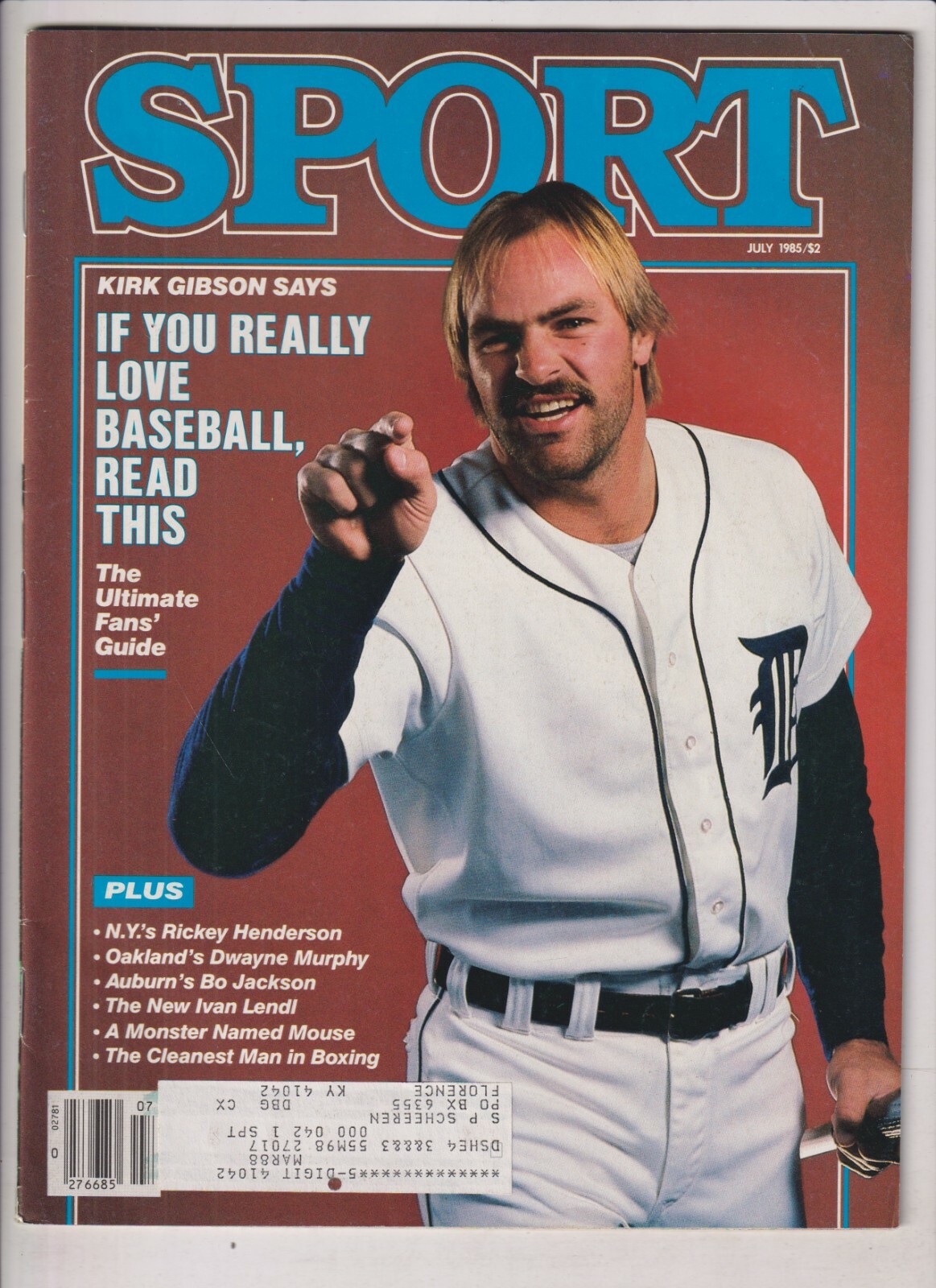 Sport Mag Kirk Gibson Rickey Henderson Dwayne Murphy July 1985 ...
