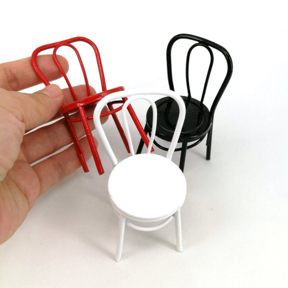 Dollhouse 1/6 1/12 iron chair model for dolls house furniture ch QO | eBay