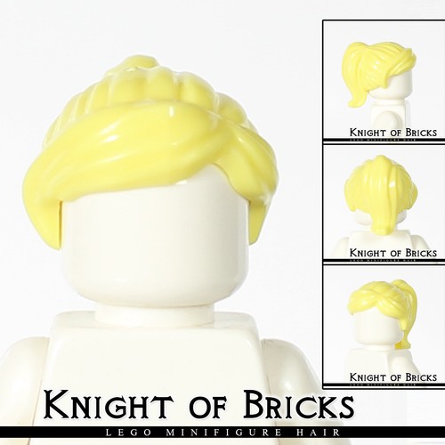 LEGO Minifigure Hair YELLOW 87990 Female Girl Ponytail Swept Sideways ...