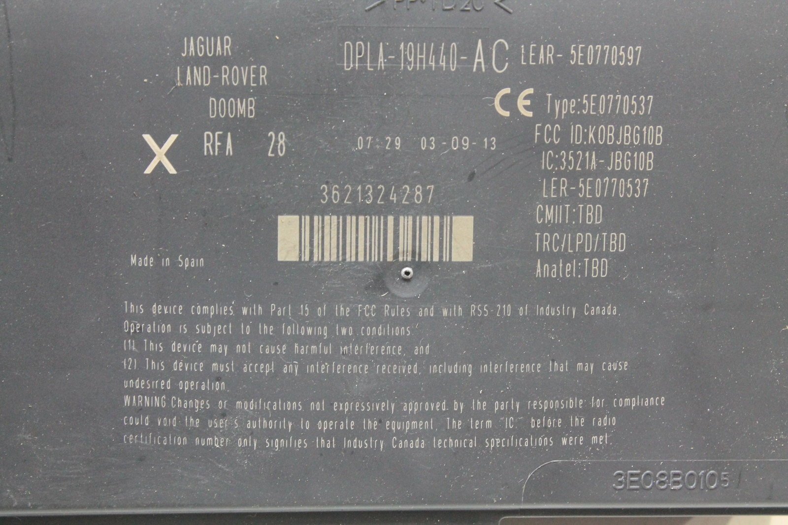 Range+Rover+L322+Keyless+Entry+Start+Control+Module+ECU+Dpla-19h440-ac ...