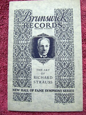 Felix Borowski 1928 Brunswick ART OF RICHARD STRAUSS conducts Ein ...