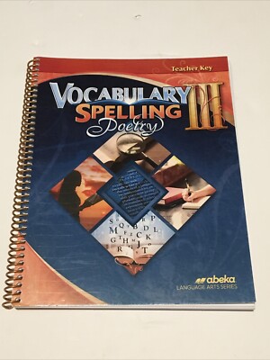 LIKE NEW!!! ABeka 9th Grade Vocabulary Spelling Poetry III Teacher Key ...