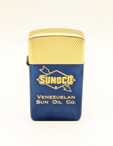 OOAK Vintage 1960s Sunoco Venezuelan Sun Oil Co Park Lighter Blue Gold ...