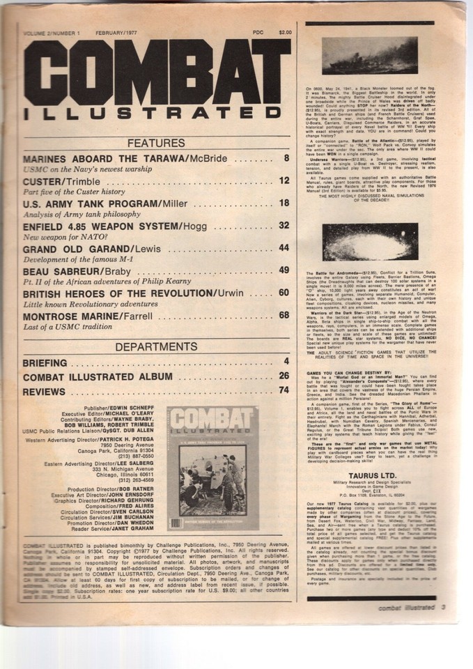 Combat Illustrated Magazine February 1977 Enfield 4.85 System Grand Old Garand | eBay