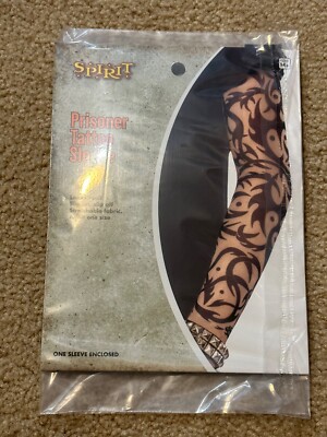 New Spirit Halloween Costume Accessory Prisoner Tattoo Sleeve Inmate ...