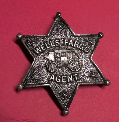 Vintage WELLS FARGO Silver tone Agent Star Stagecoach Metal Promo Pin ...